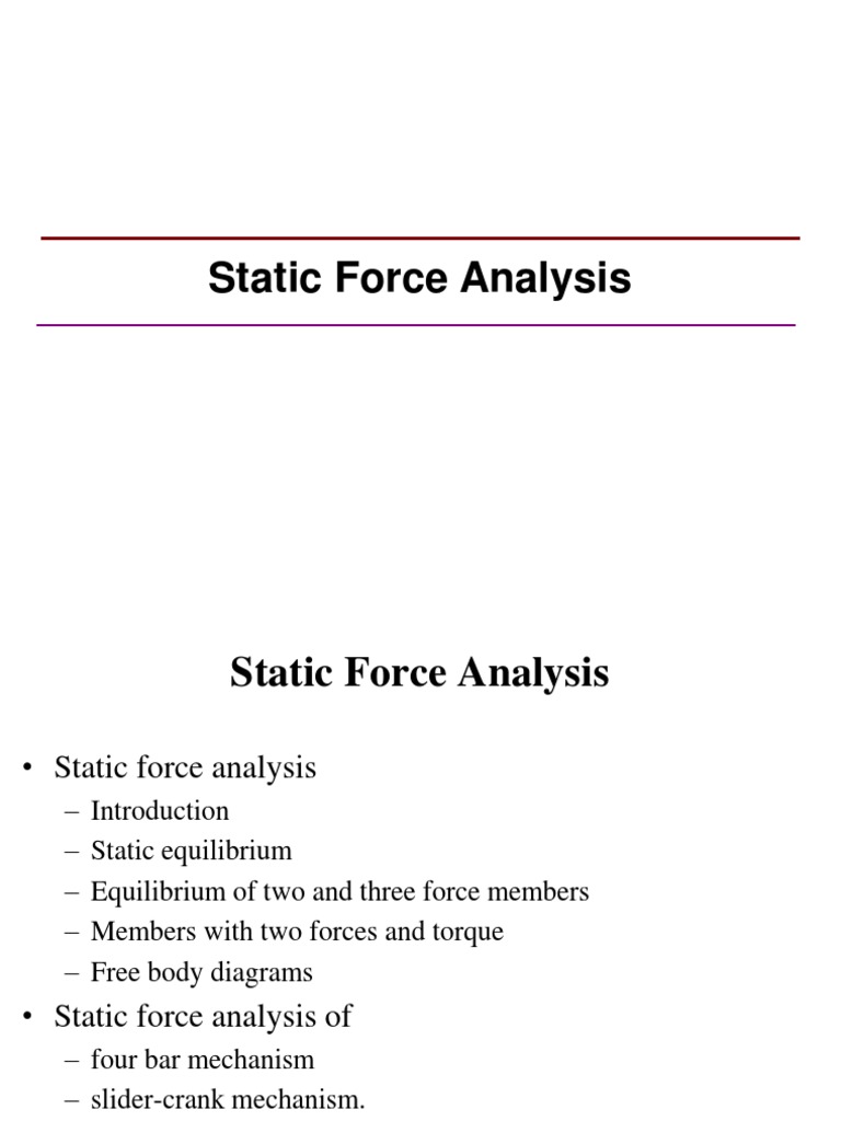 Static Force Analysis - 1 | PDF