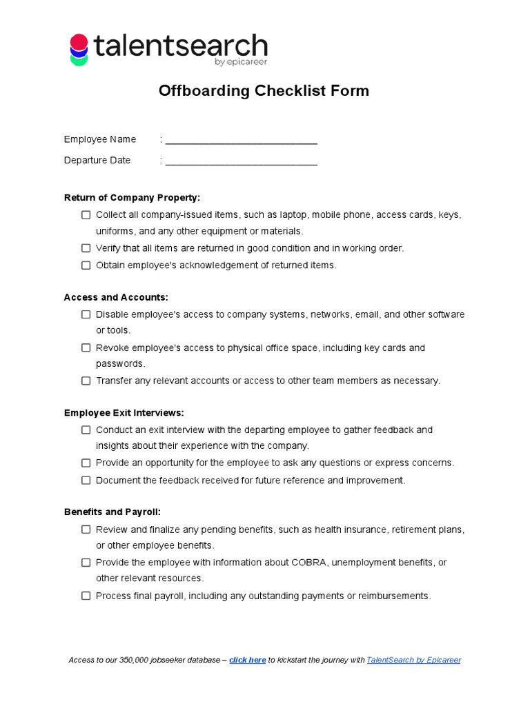 HR Offboarding Checklist Guide | PDF | Employment | Databases