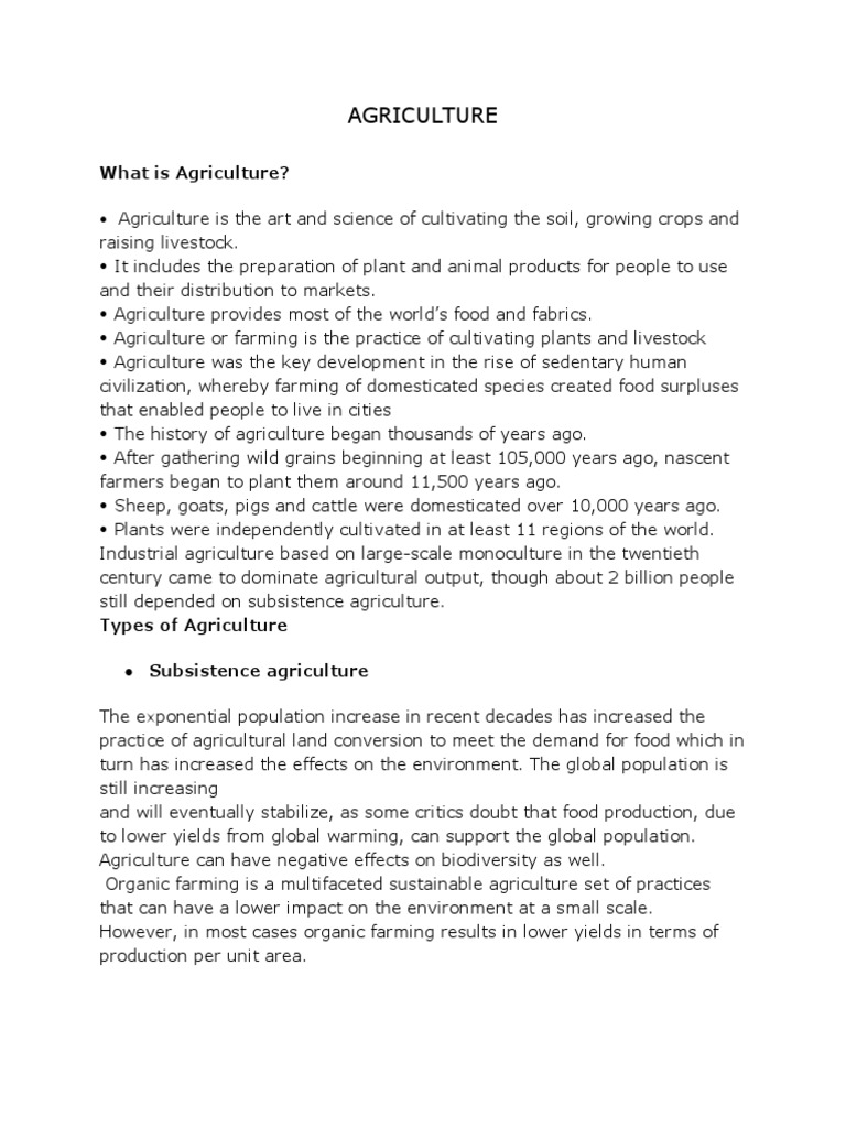 Agriculture Notes | PDF | Agriculture | Solar Energy