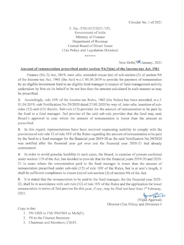 Circular 1 2021 | PDF