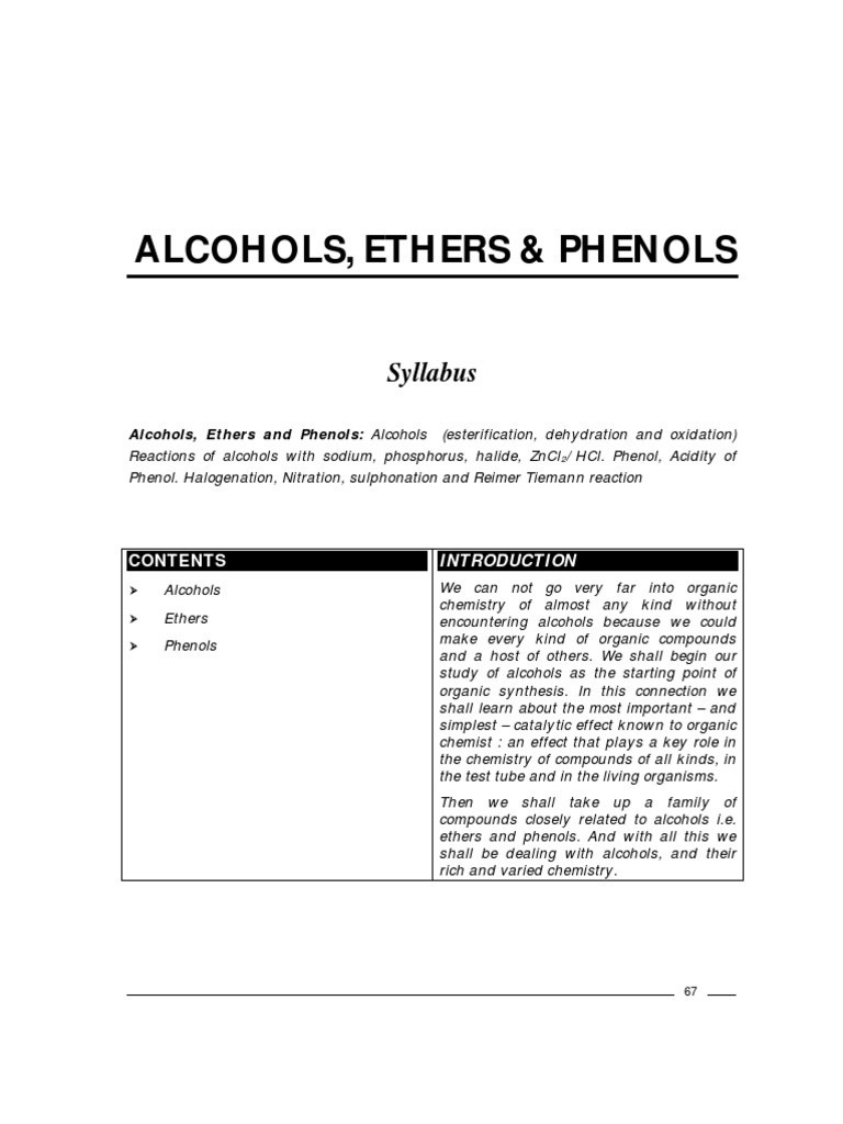 Alcohols Ethers and - 01-Theory | PDF | Ether | Ethanol