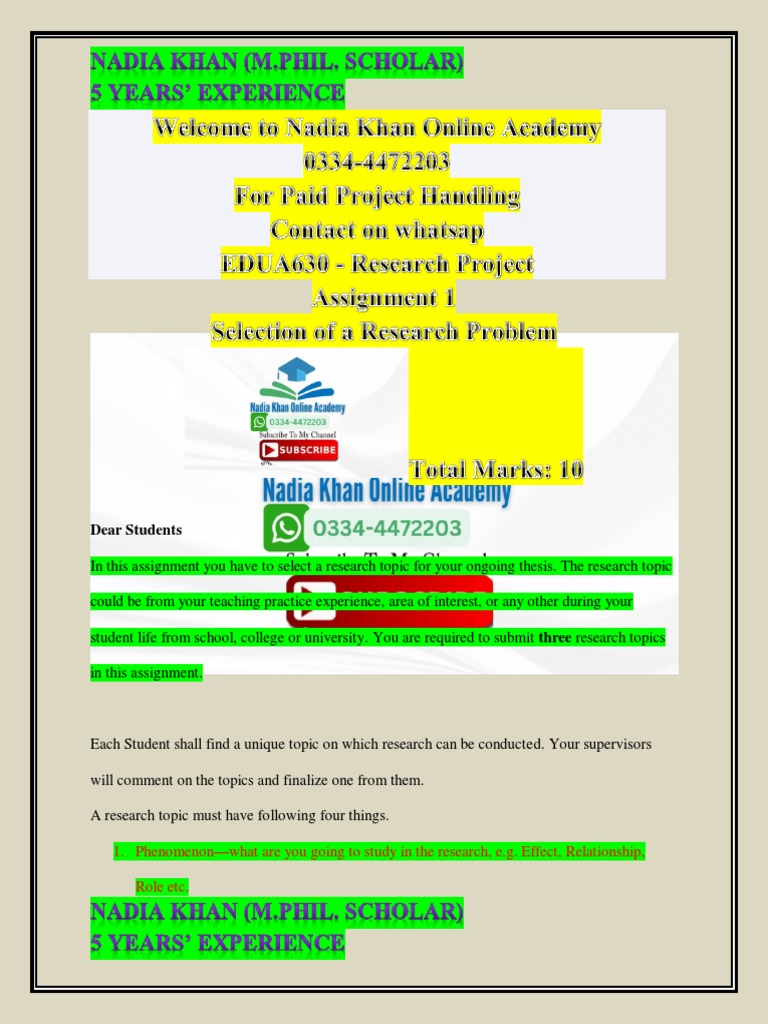 Spring 2023 - EDUA630 - 1 Guidelines by Nadia Khan (M.Phil Scholar ...