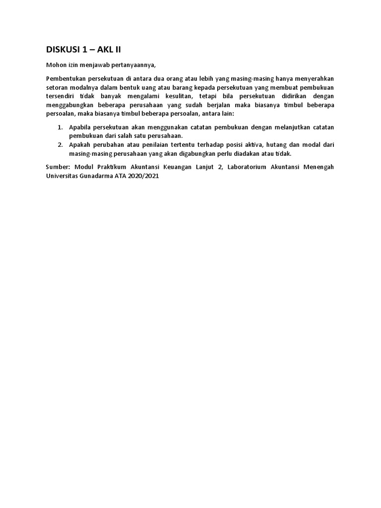 Diskusi 1-AKL II | PDF