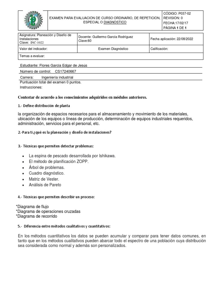 PDI Act. 1 Evaluación Diagnostica (1) - Compressed | PDF | Inventario ...
