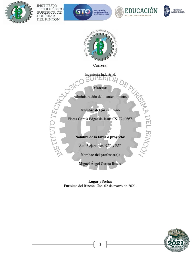 Act. 3 Ejercicios NSP y FSP | PDF