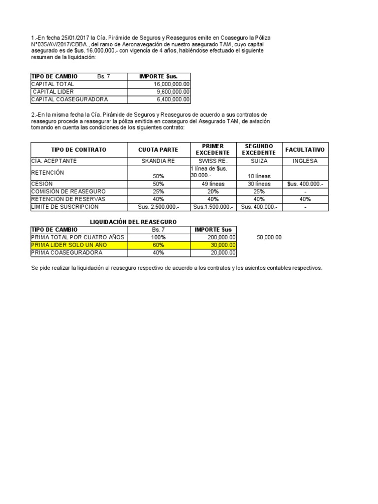 Reaseguros 3 | PDF | Reaseguro | Contador
