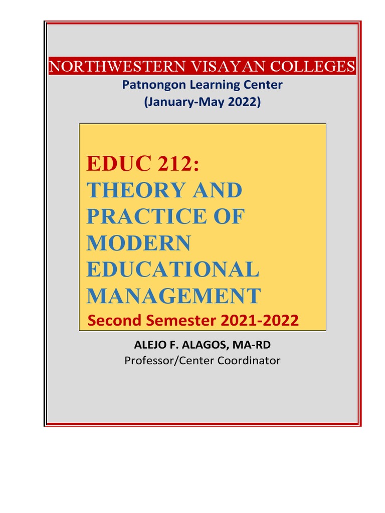 Educ 212 Theory and Practice-Module | PDF | Leadership | Justice