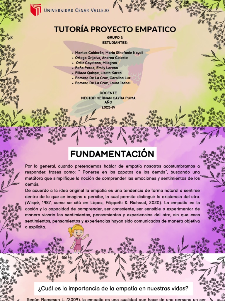 Grupo 3 Proyecto Tutoria | PDF | Empatía | Invasión