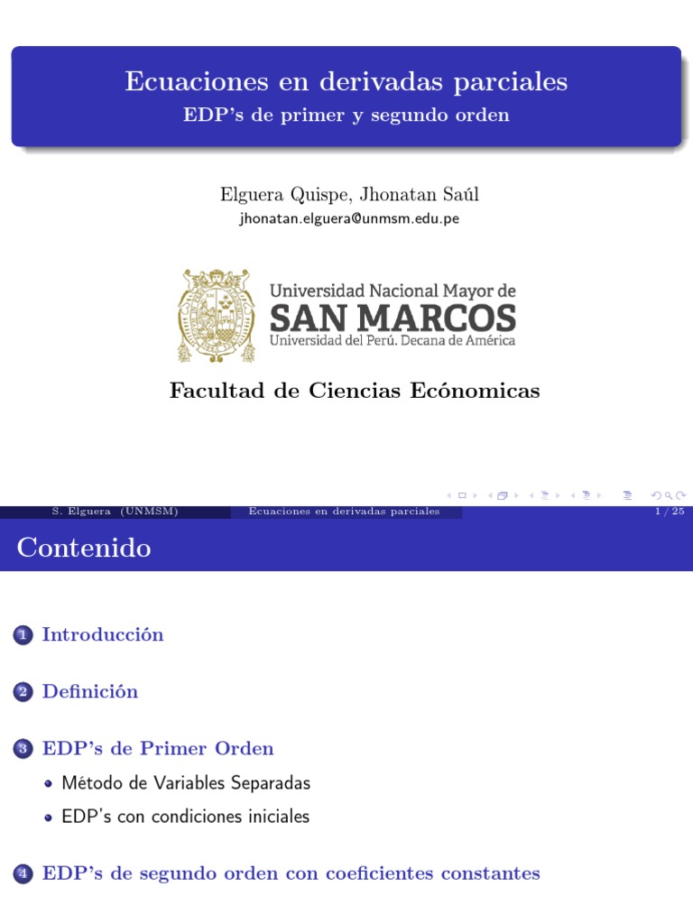 Edp 1 | PDF | Ecuación diferencial parcial | Ecuaciones
