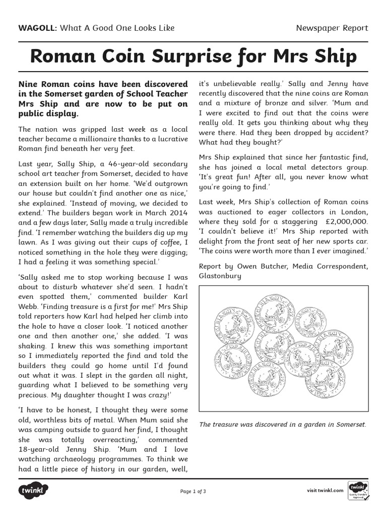 WAGOLL Newspaper Writing Example | PDF