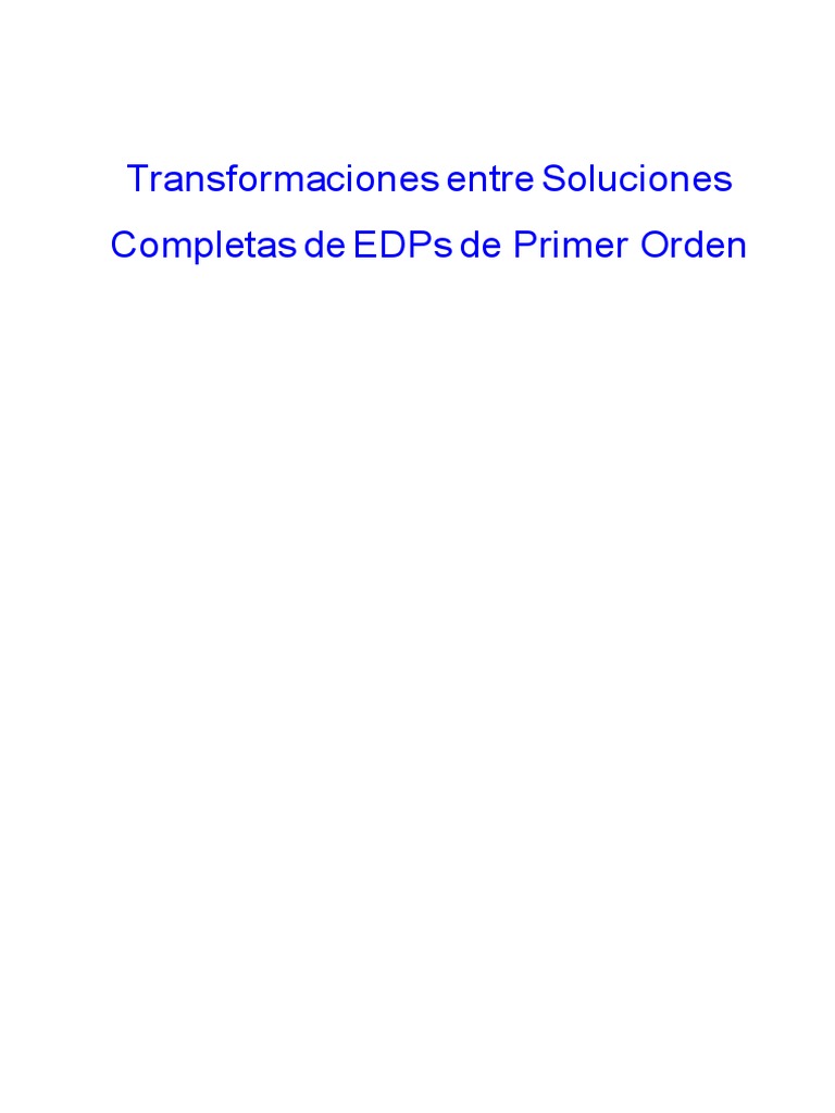 EDP - Primer Orden Soluciones | PDF | Ecuación diferencial parcial ...