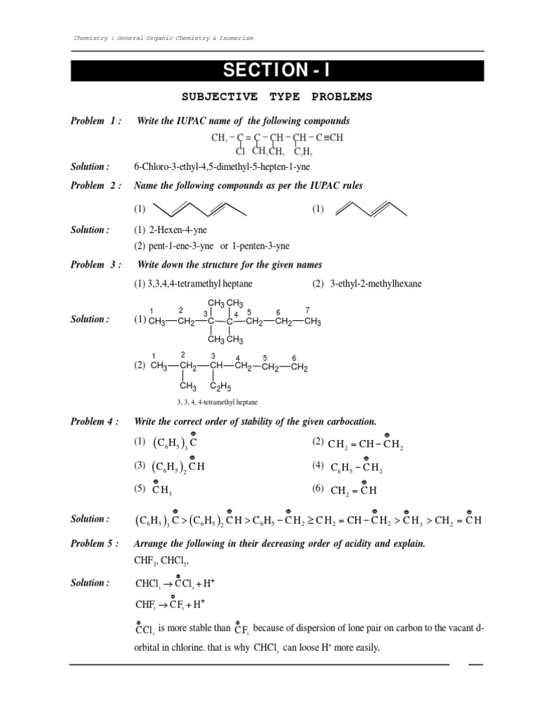 General Organic Chemistry-02 - Solved Problems | PDF | Isomer | Chemistry General Organic Chemistry-02 - Solved Problems | PDF | Isomer | Chemistry
