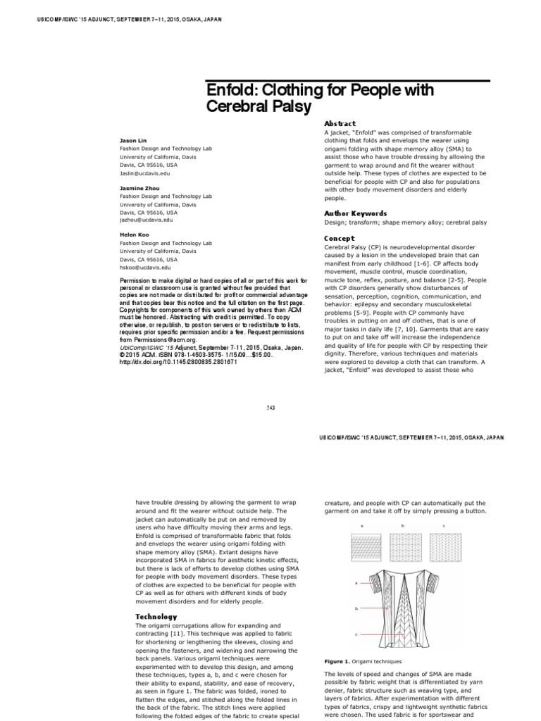Shape Memory Fabrics | PDF | Textiles | Cerebral Palsy
