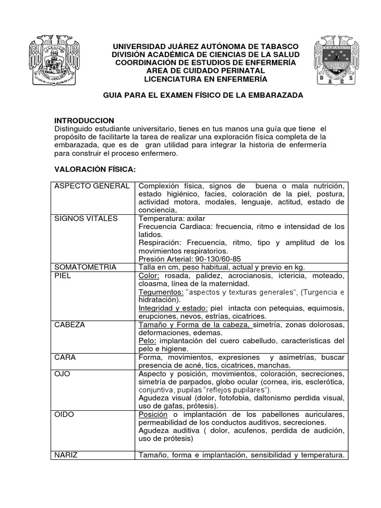 24.-Guia para El Examen Fisico de La Mujer Embarazada, Recien Nacido y Puerpera. | PDF | Pecho ...