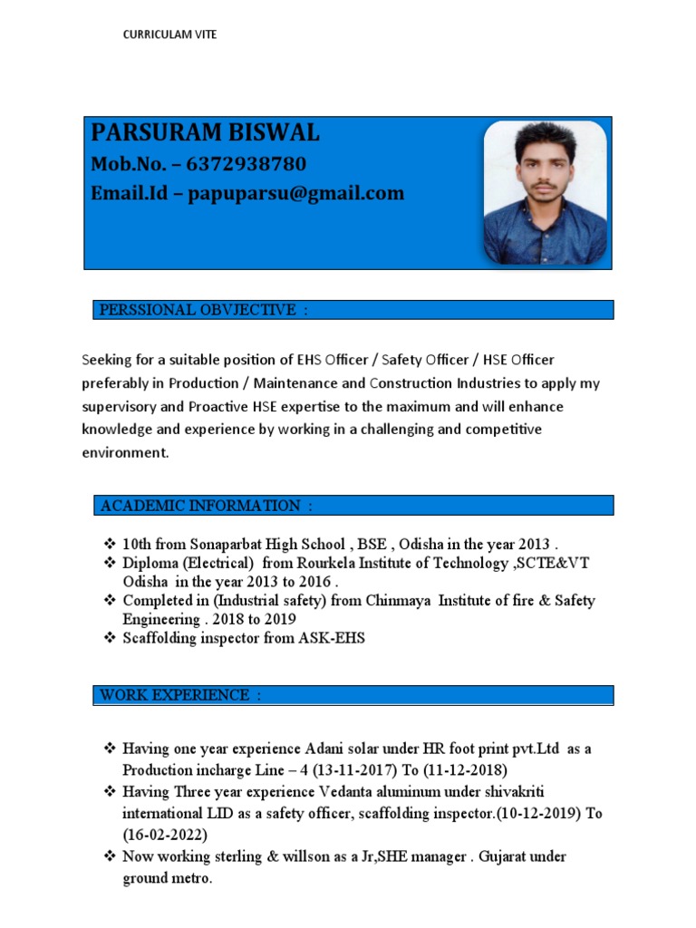 Parsuram Biswal. Resume 7 | PDF