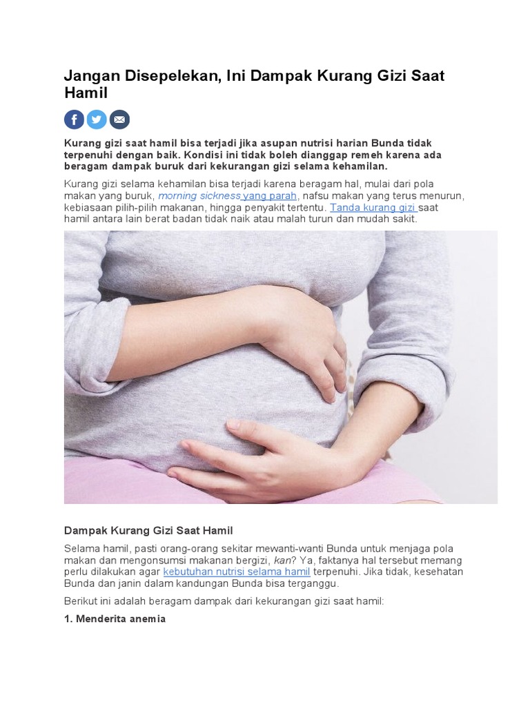 Dampak Kurang Gizi Saat Hamil | PDF | Kesehatan Holistik