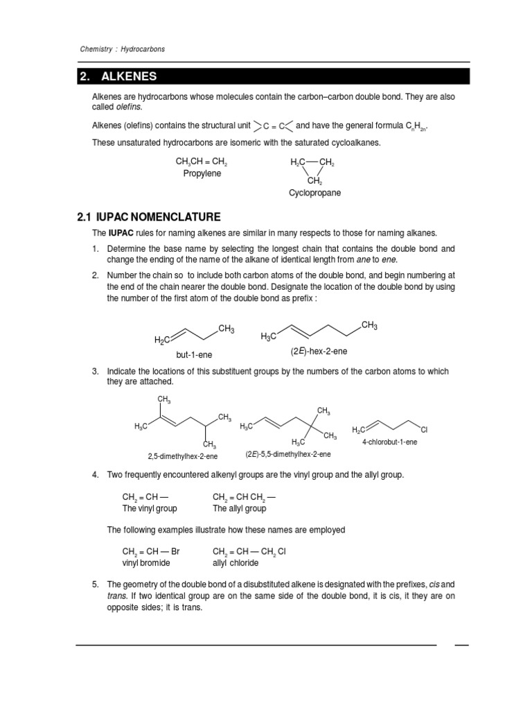 Hydrocarbon Alkenes 2 | Download Free PDF | Alkene | Alkane