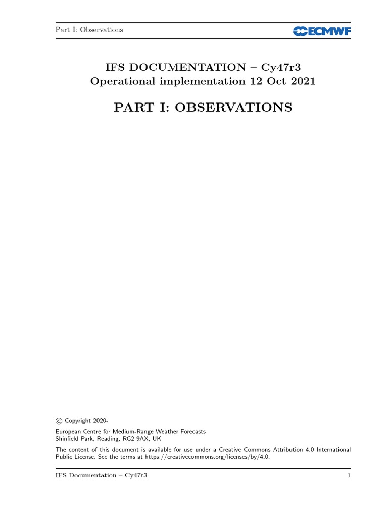 20195 Ifs Documentation Cy47r3 Part 1 Observations | PDF | Parallel Computing | Sql