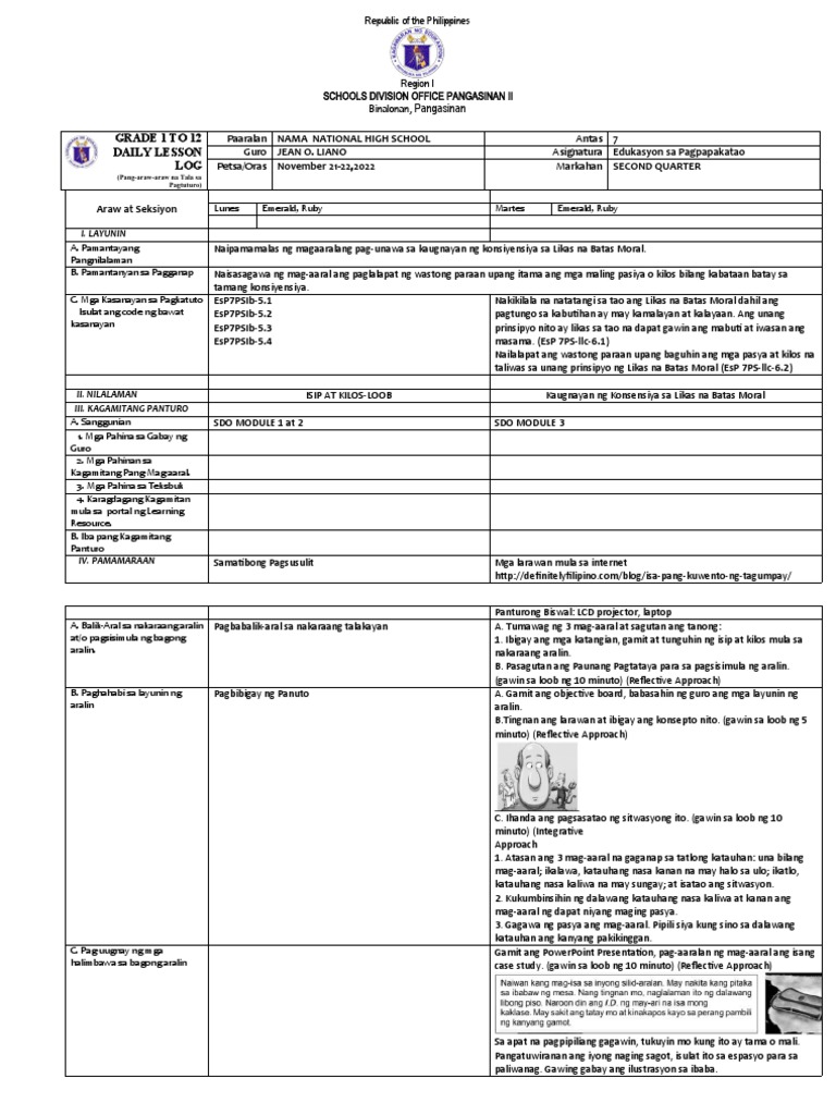 JMD ESP 7 Week 3 QUARTER 2 | PDF