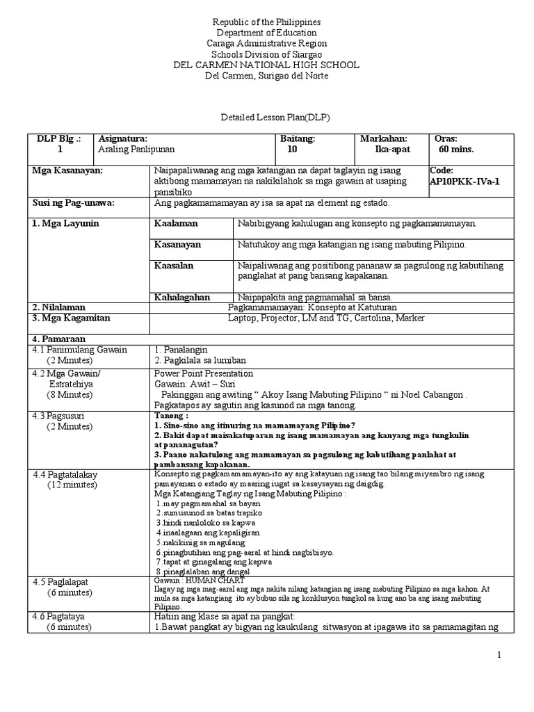 Grade 10 DLL 4th 1 26doc | PDF