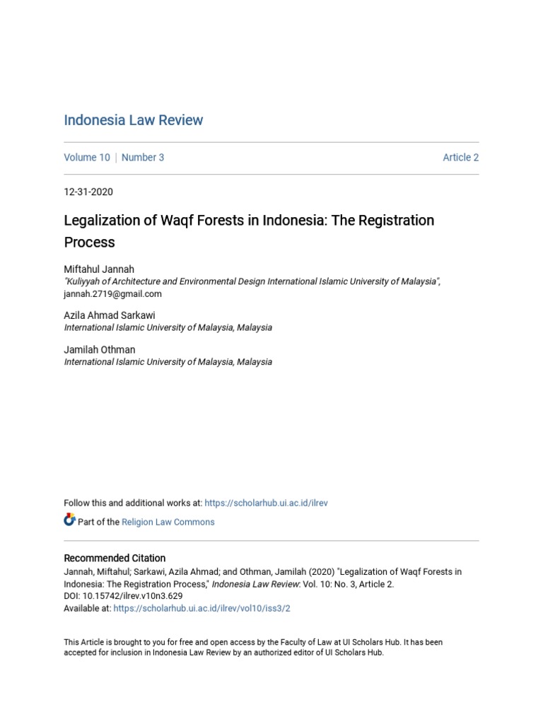 Legalization of Waqf Forests | PDF