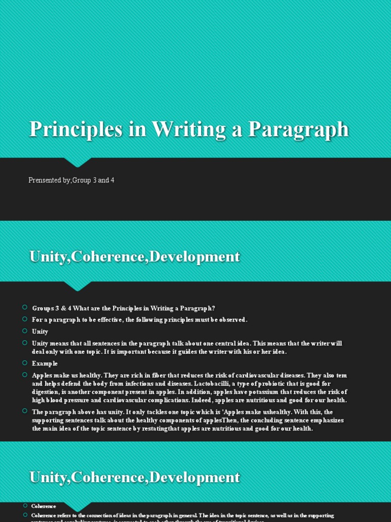 Principles in Writing A Paragraph | PDF | Paragraph | Cardiovascular ...