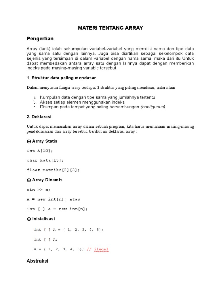 Materi Tentang Array | PDF