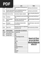 Weekly Tiffin Menu Card | PDF