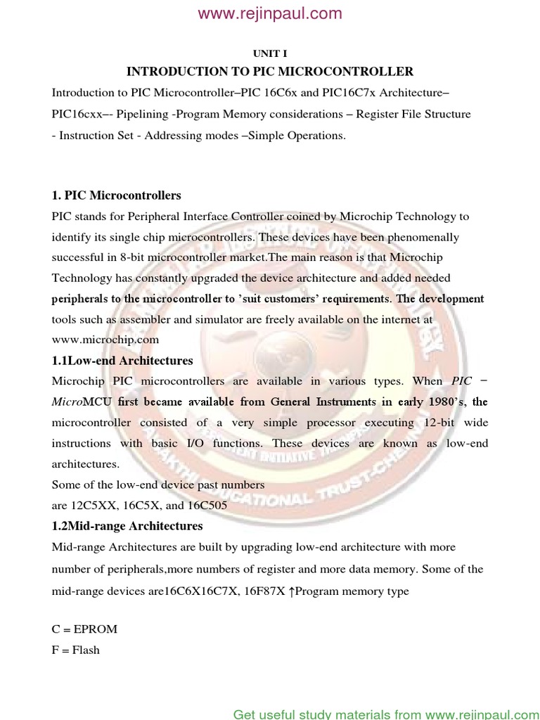 EE6008 Notes Rejinpaul | PDF | Microcontroller | Central Processing Unit