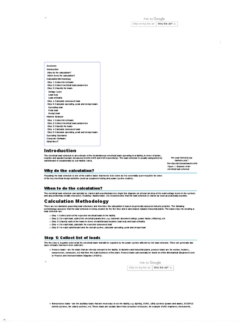 Calculations - Electrical Load Schedule - Filipino Engineer Wiki | PDF | Electric Motor ...