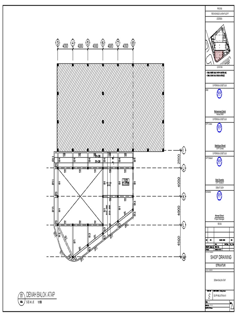 DENAH PLAT LANTAI Tahap 3 | PDF