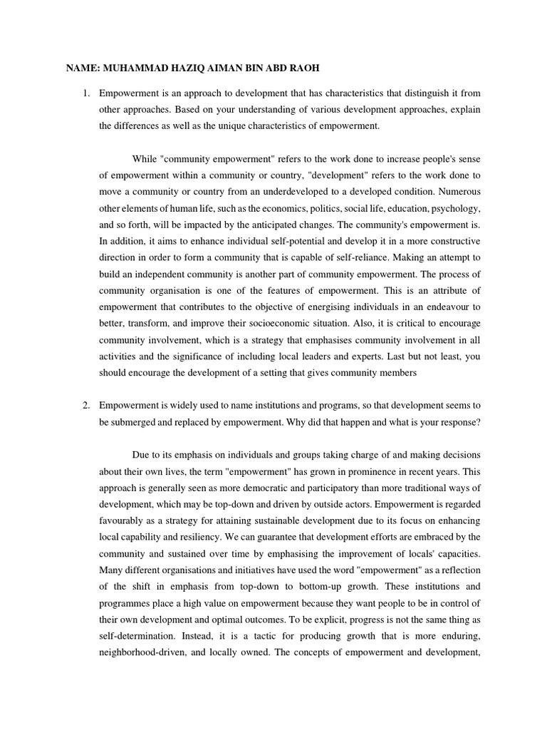 UTS - Muhammad Haziq Aiman Bin Abd Raoh - Pemberdayaan Masyarakat | PDF