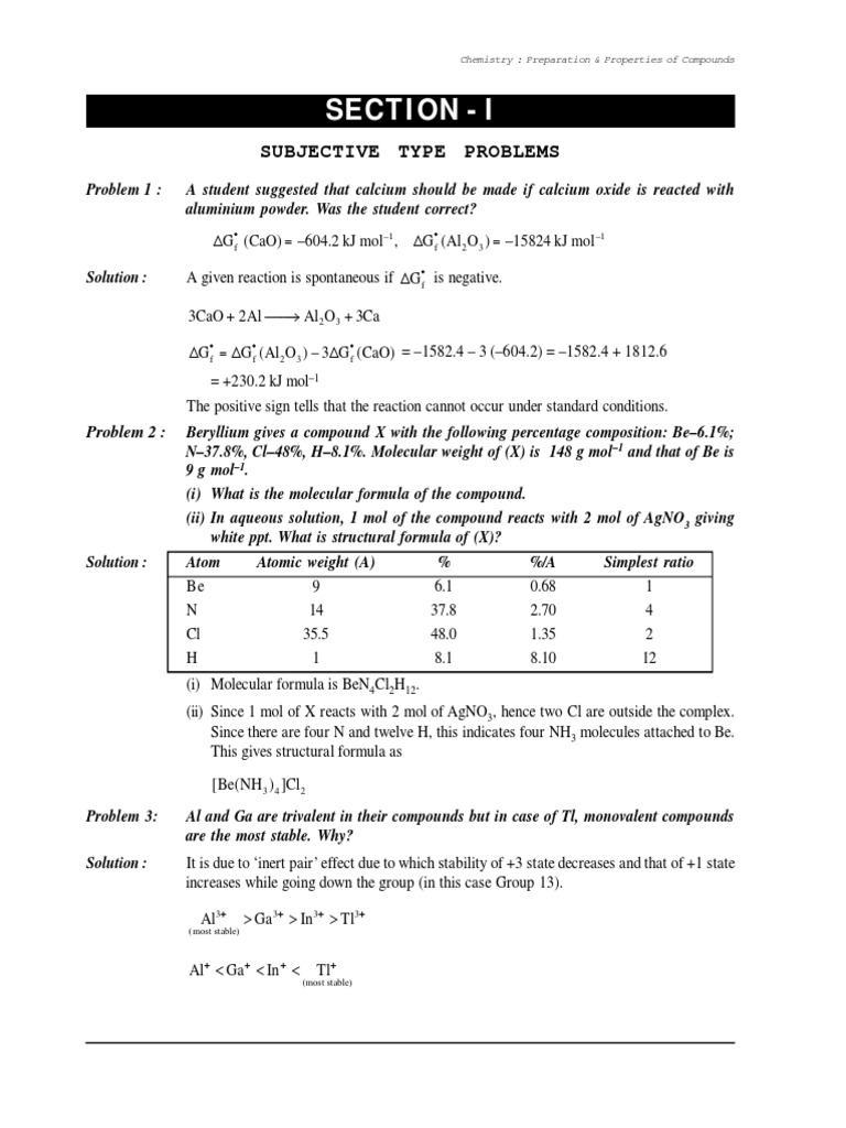 Preparation and Properties of Compounds-02 - Solved Problems | PDF | Hydroxide | Chlorine