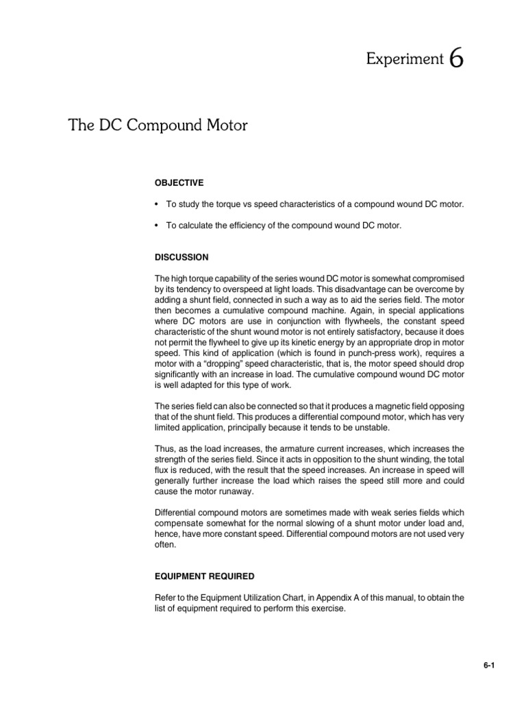 DC Compound Motor | PDF