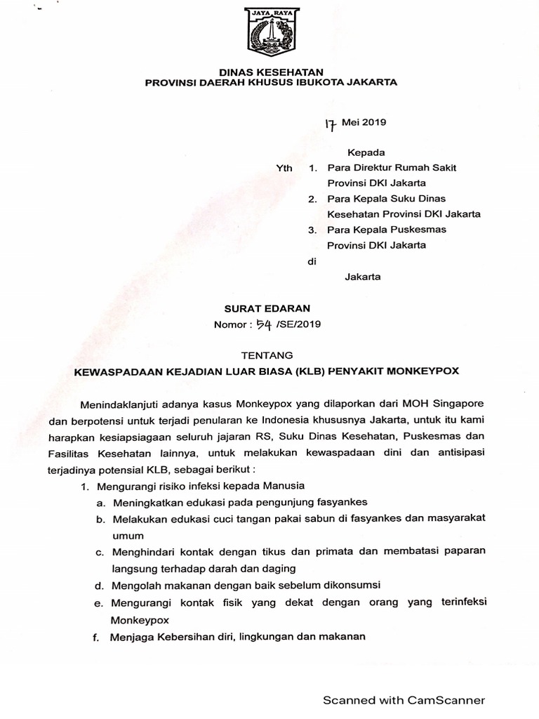Kewaspadaan Kejadian Luar Biasa (KLB) Penyakit Monkeypox | PDF Kewaspadaan Kejadian Luar Biasa (KLB) Penyakit Monkeypox | PDF