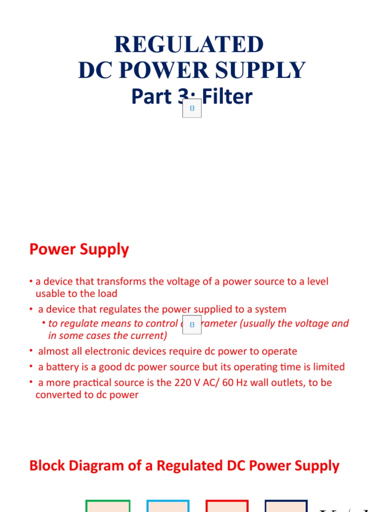 Regulated DC Power Supply Filters | PDF | Rectifier | Power Supply