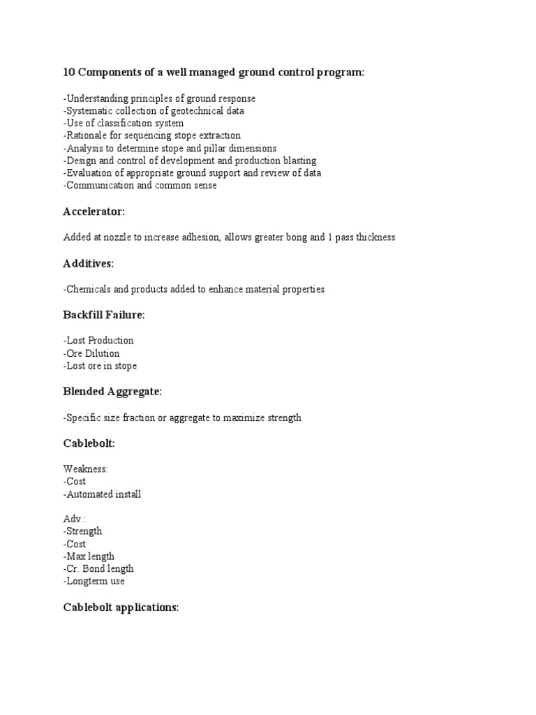 10 Components of A Well Managed Ground Control Program | PDF | Strength ...