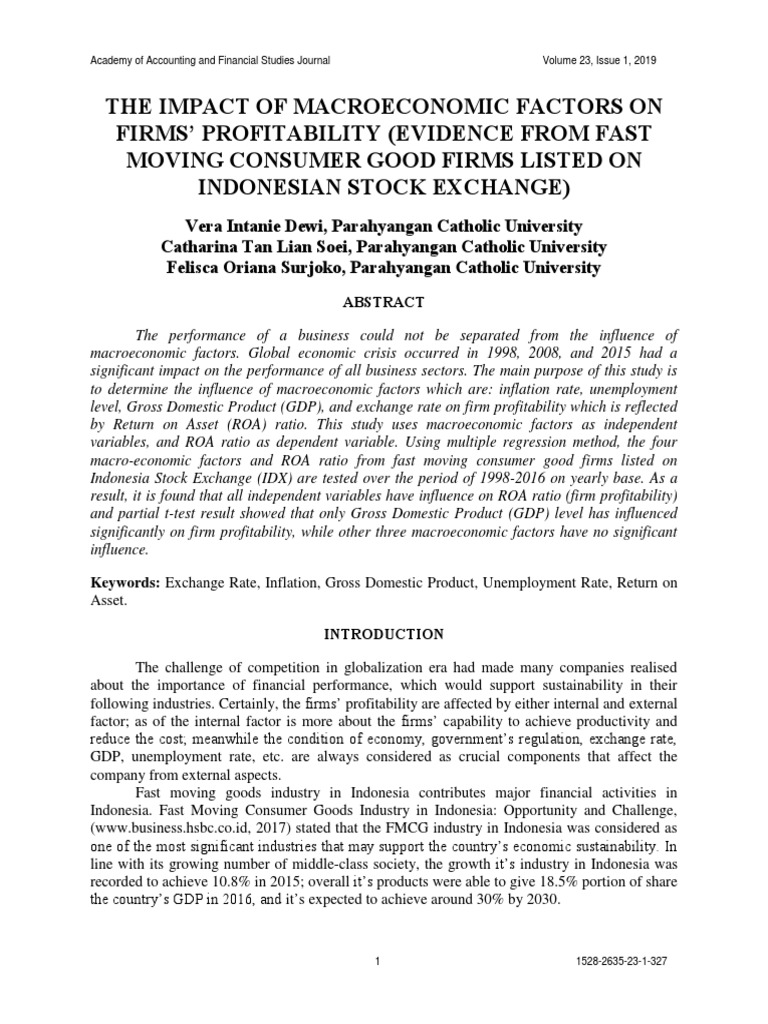 Macroeconomic Impact on FMCG Profitability | PDF | Inflation ...
