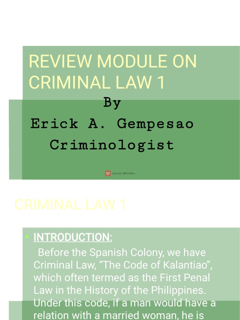 CLJ Criminal Law Book 1 4 | PDF | Crimes | Crime & Violence