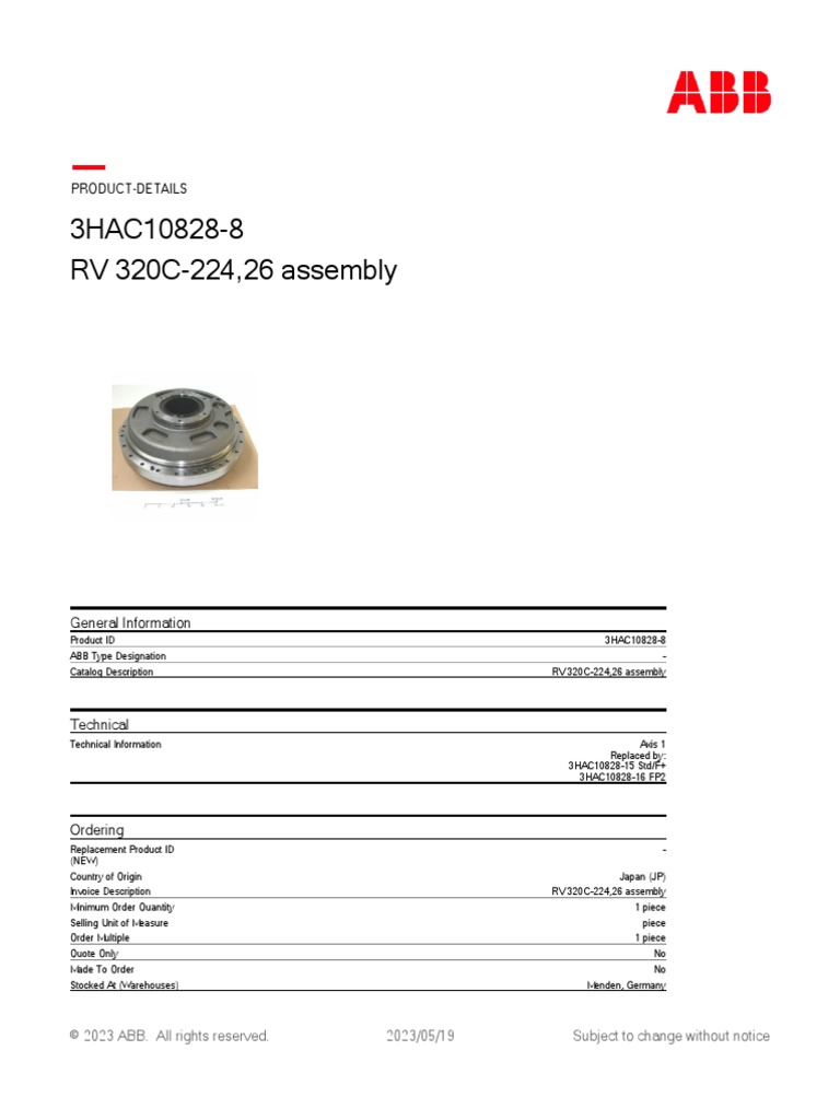 3HAC10828-8-3hac10828-8 RV 320C-224,26 | PDF