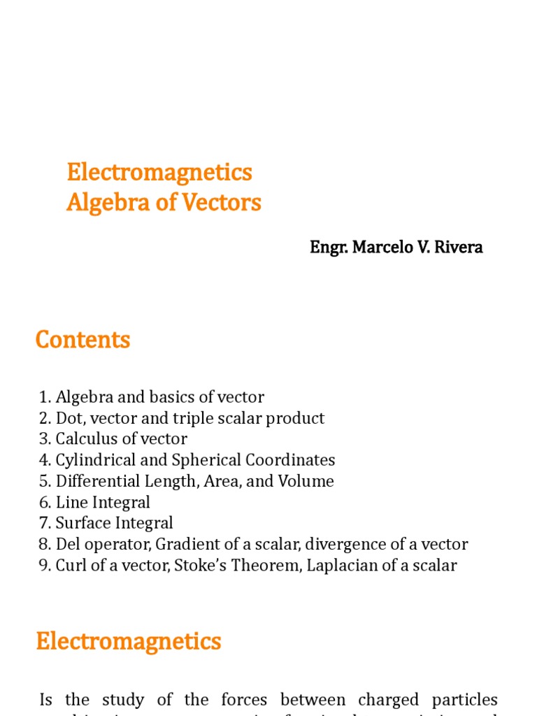 1 Vector Analysis Algebra And Basics Of Vector Sy 2020 2021 Ece Pdf Euclidean Vector