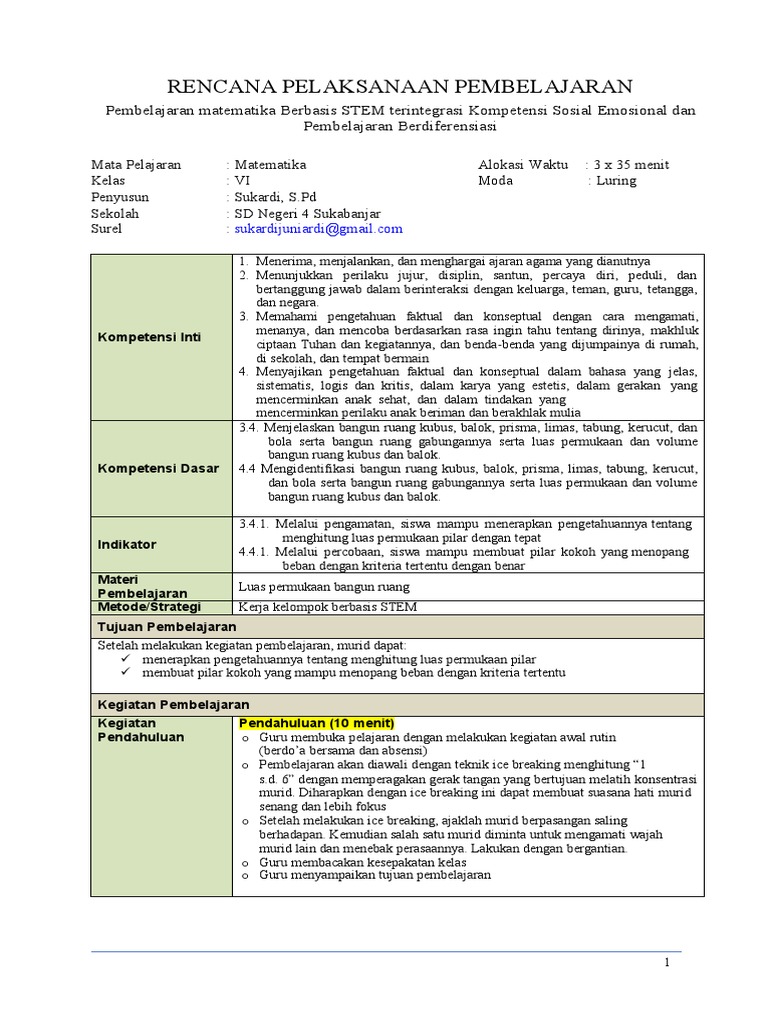 RPP Terintegrasi Pem. KSE | PDF