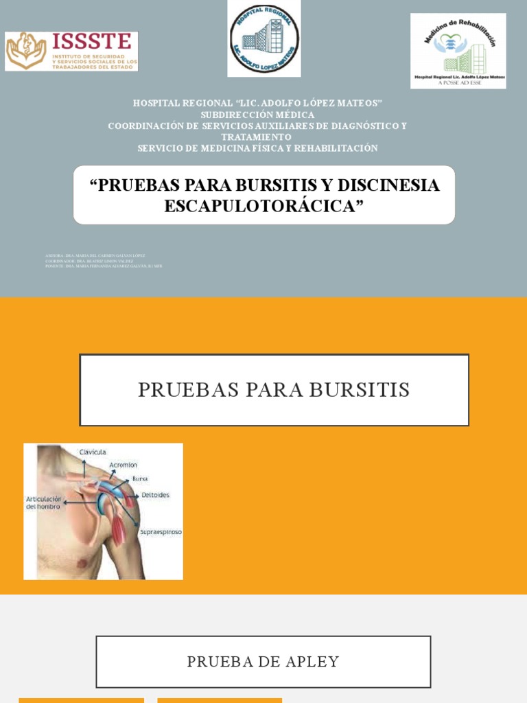 Pruebas para Bursitis y Discinesia | PDF | Hombro | Medicina CLINICA