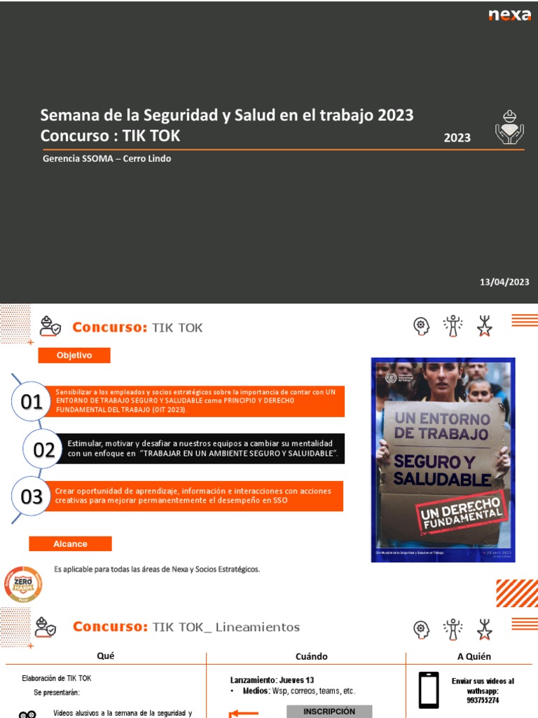 Concurso de TIK TOK 2023 - SEMANA SST | PDF