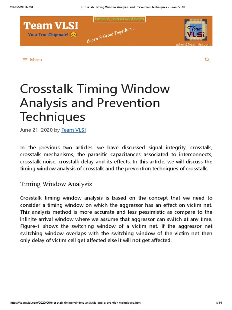 Crosstalk Timing Analysis & Prevention | PDF | Electronic Engineering | Physical Sciences