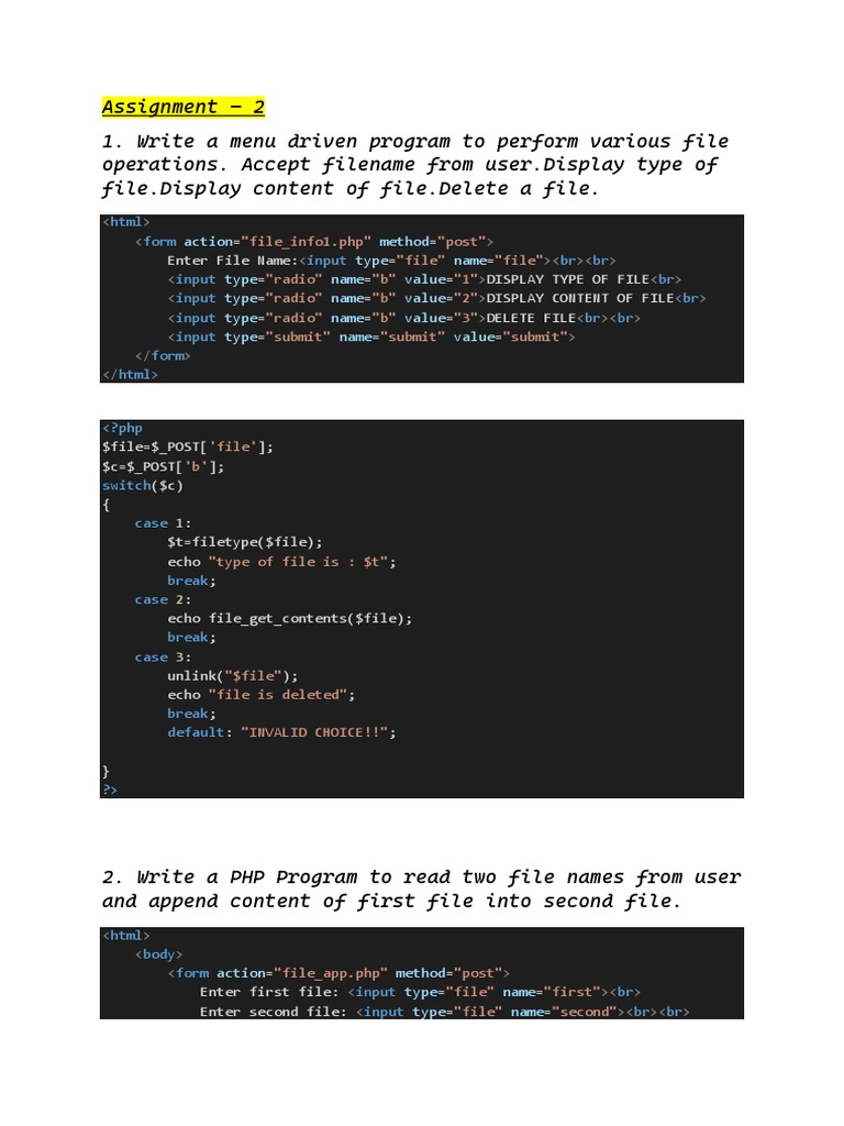 Php Filehandling Pdf Computer File Filename 
