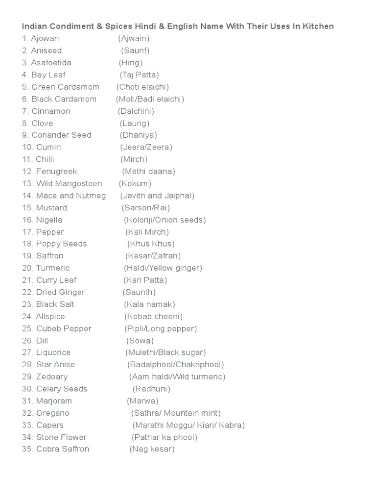 Condiments and Spices | PDF | Pickling | Dill