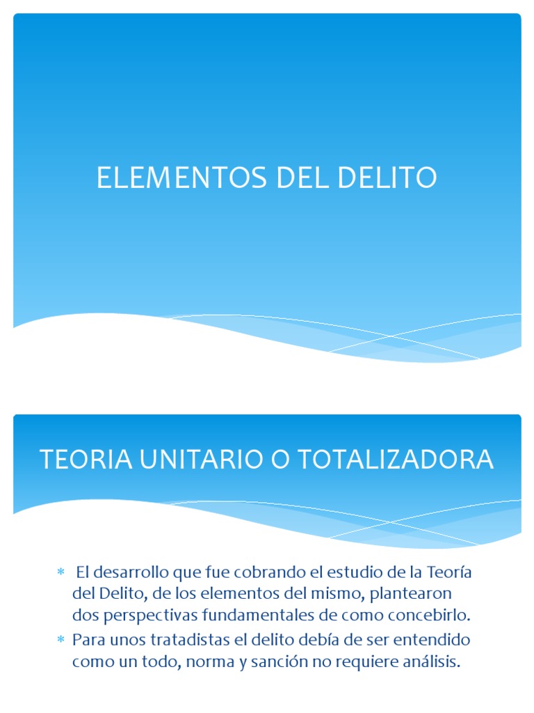 Elementos Del Delito | PDF | Intención (Derecho Penal) | Derecho penal