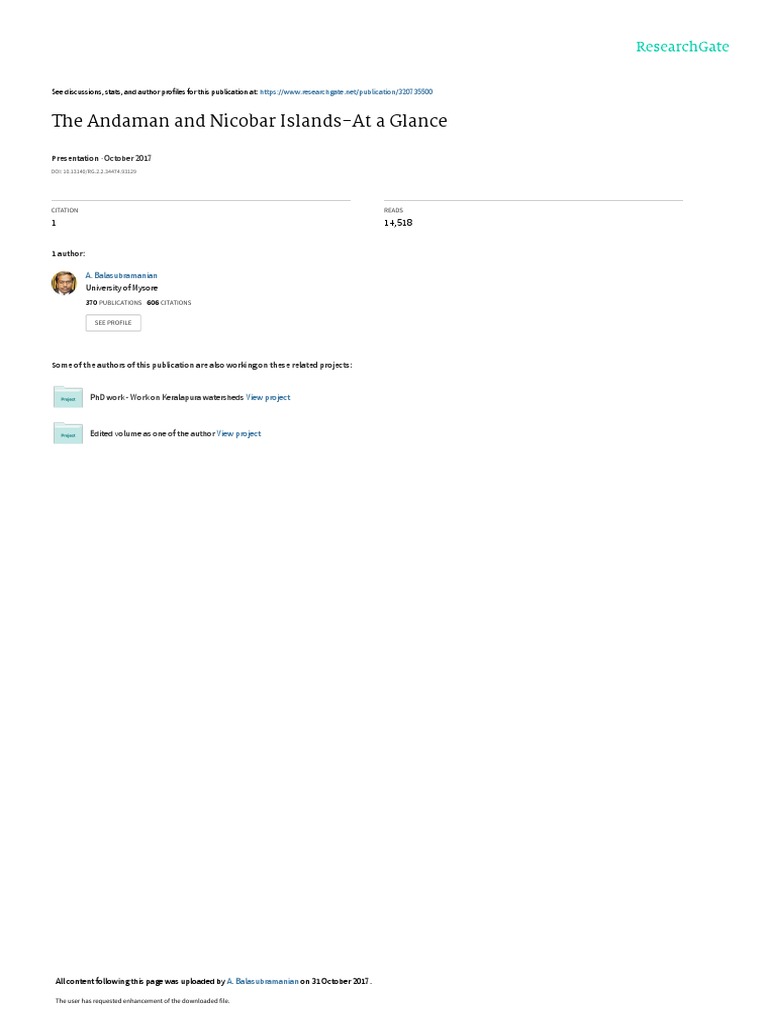 TheAndamanandNicobarIslands AtaGlance | PDF