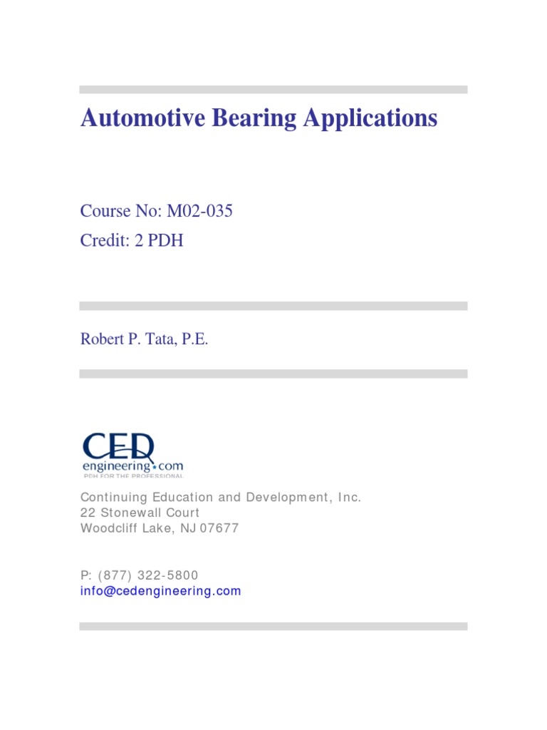 Automotive Bearing Applications R1 | PDF | Axle | Gear